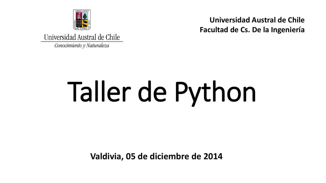Taller de Python | Isabel Rodriguez Cruz | uDocz