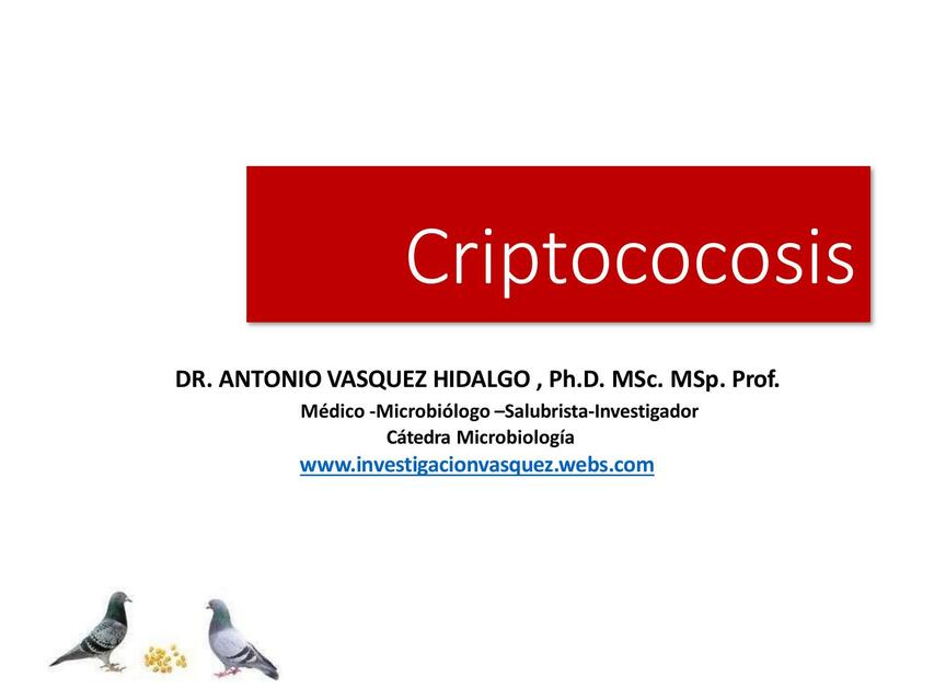 Criptococosis | Mauricio Lazo Martinez | uDocz