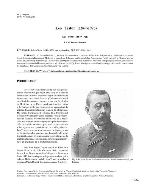 Leo Testut (1849-1925) | Biología General | uDocz