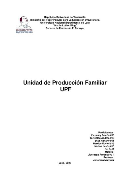 Unidad de producción familiar UPF | adriany diaz | uDocz