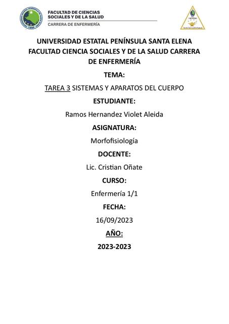 Sistemas y Aparatos del Cuerpo | Violet Ramos Hernandez | uDocz