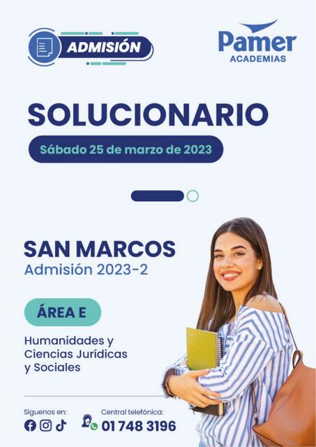 Examen de Admisión San Marcos Área E Humanidades y Ciencias Jurídicas y Sociales | Expertos en ...