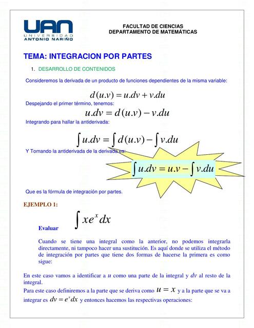 Integración por partes | uDocz
