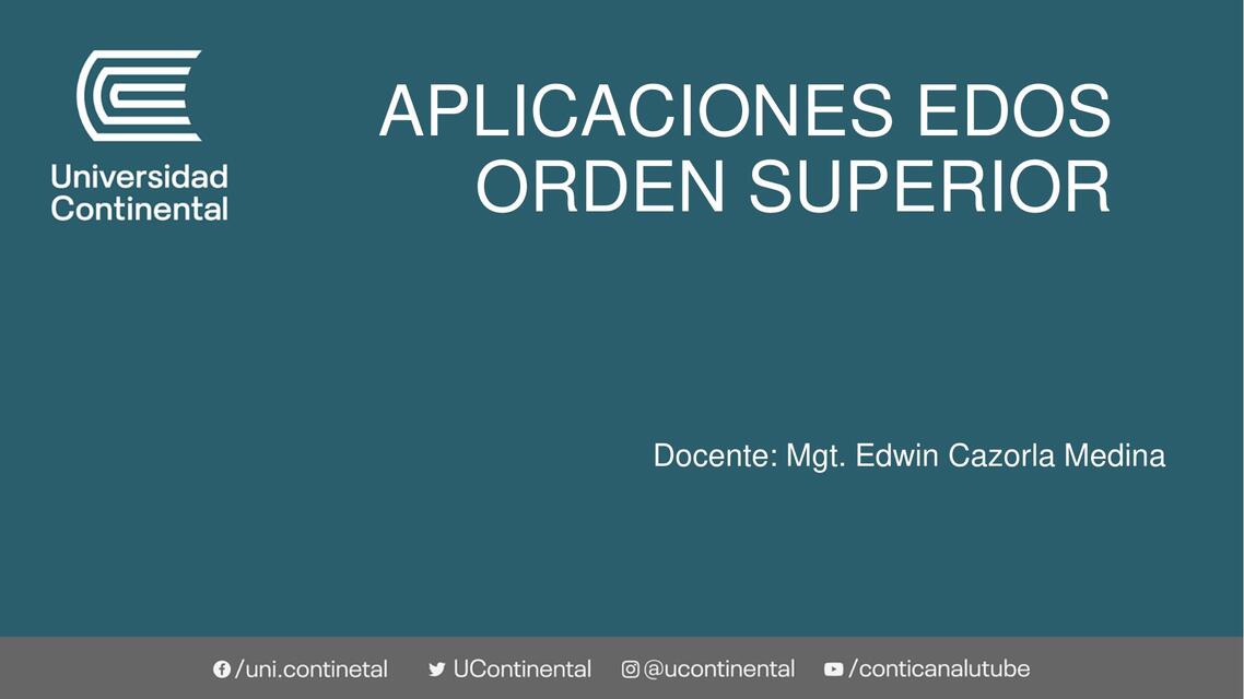 Aplicaciones edos orden superior | Graziani Palomino Huaman | uDocz