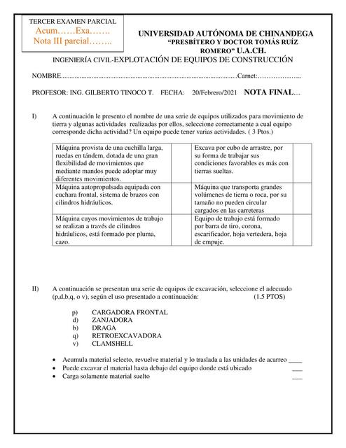 III PARCIAL iv | Grechel Karina Mendez Corrales | uDocz