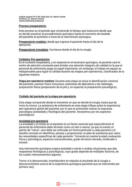 Proceso preoperatorio adulto y anciano | Yasmin Sanches | uDocz