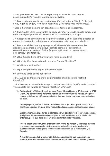 Filosofía Texto: "El valor de la Filosofía", de Russell | Pieri | uDocz