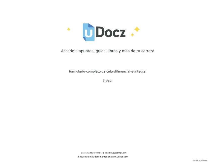 Formulario Completo Cálculo Diferencial e Integral | Bianca Catalina ...