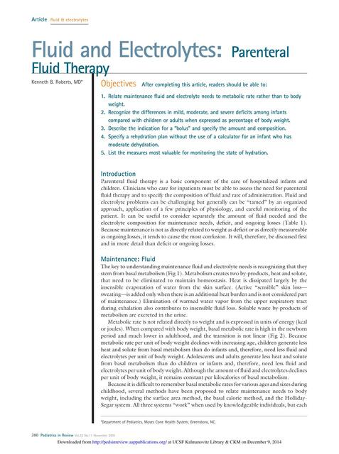 Fluid and Electrolytes Parenteral Fluid Therapy | Christian Castillo ...