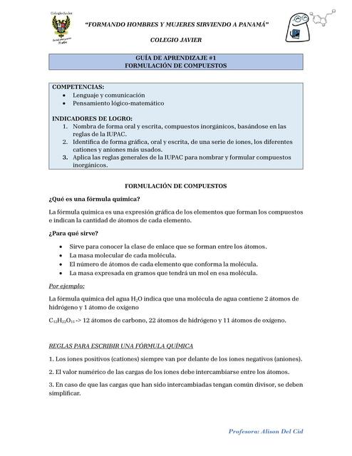 Formulación de Compuestos | Hannah CALVO SUAREZ | uDocz
