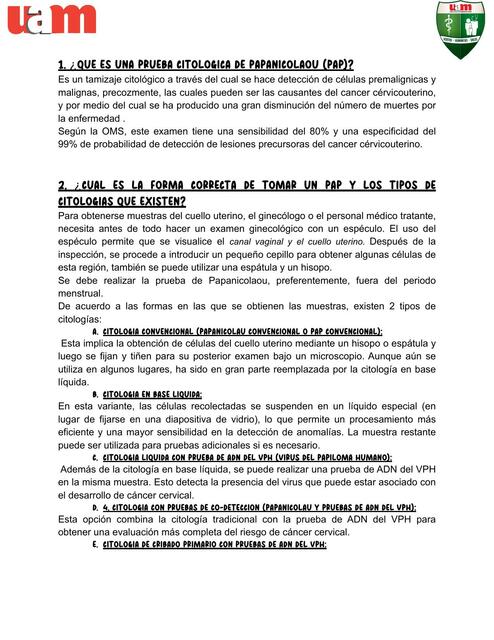 Qué es el PAP | ⚕️📝MaryFe_Notes/María Ovalle📝🩺 | uDocz
