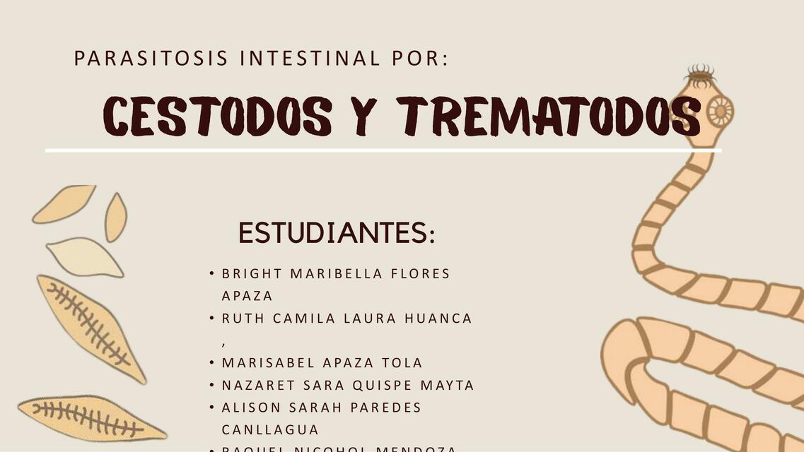 Paracitocis intestinales por cestodos y trematodos | F F | uDocz