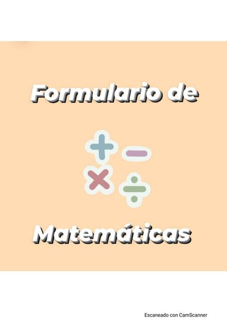 Formulario Matemáticas | Josue Velazquez | uDocz