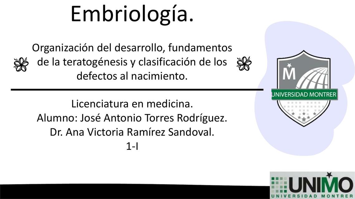 Organización del desarrollo fundamentos de la teratogénesis y ...