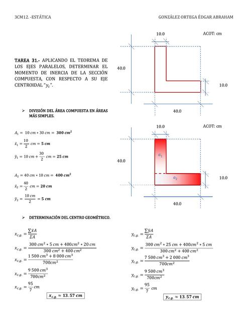 Ejercicio de determinación del centro geométrico | Eaglez | uDocz