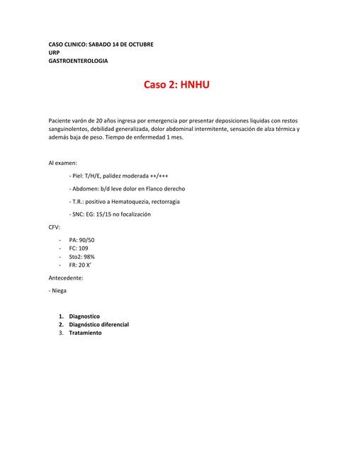 Caso Clínico: HNHU | Brenda Heidi Macha Quispe | uDocz