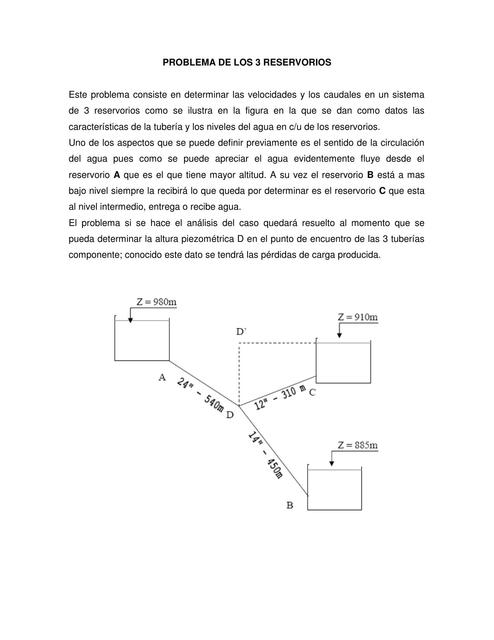 Dokumentips Problema De Los 3 Reservorios 1 Jose Rodriguez Udocz 