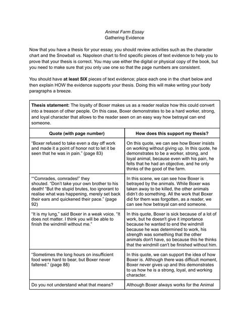 Animal Farm Essay Gathe | Melanie Alvarez | uDocz