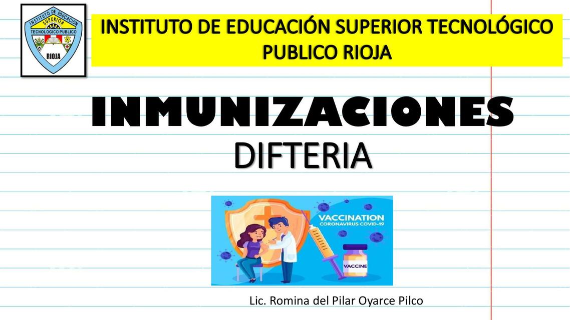 Difteria En Enfermería Romina Del Pilar Oyarce Pilco Udocz