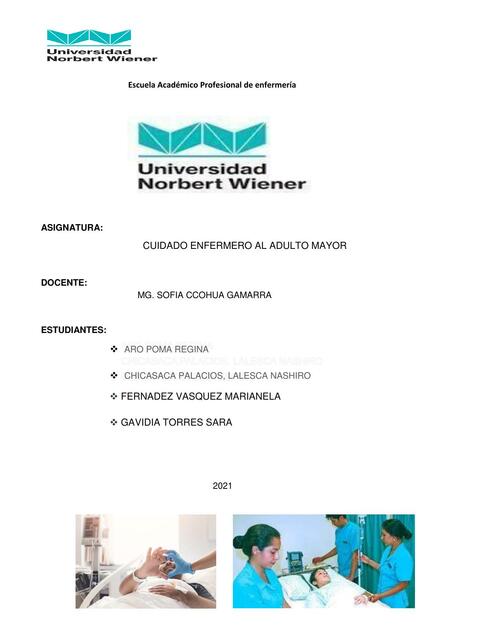 Cuidado Enfermero al Adulto Mayor | Erica AF | uDocz
