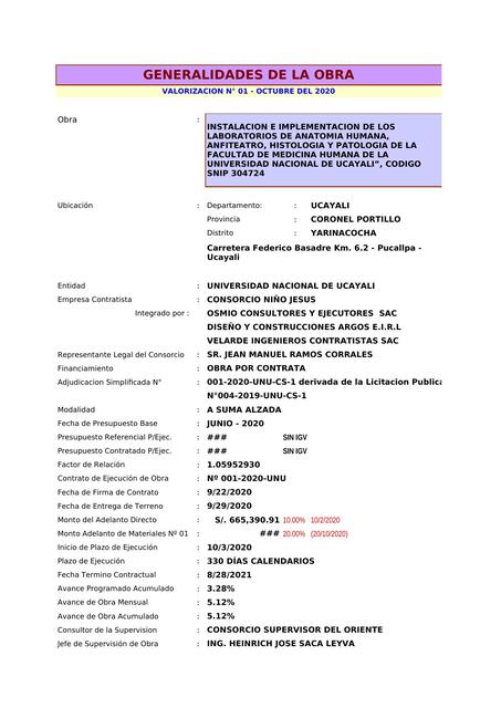 Generalidades de la obra | freddy | uDocz