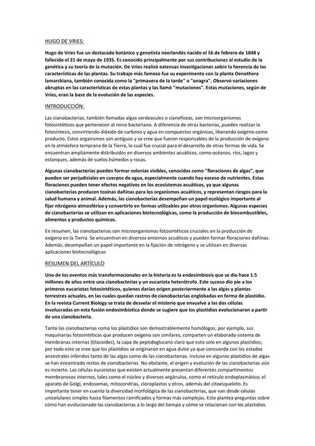 Hugo de Vries | GABRIEL EDUARDO BARUA HORNA | uDocz