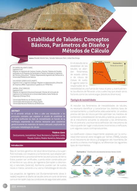 Estabilidad De Taludes Naturales Sistema De Estabilización De Taludes