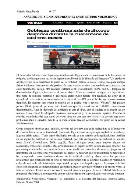 Analisis critico de una noticia | alfredo manobanda | uDocz