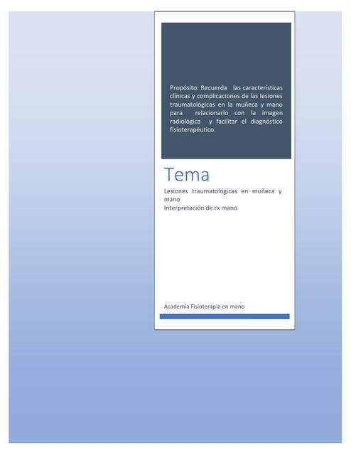 Lesiones traumatológicas en muñeca y mano Interpretación de rx mano ...