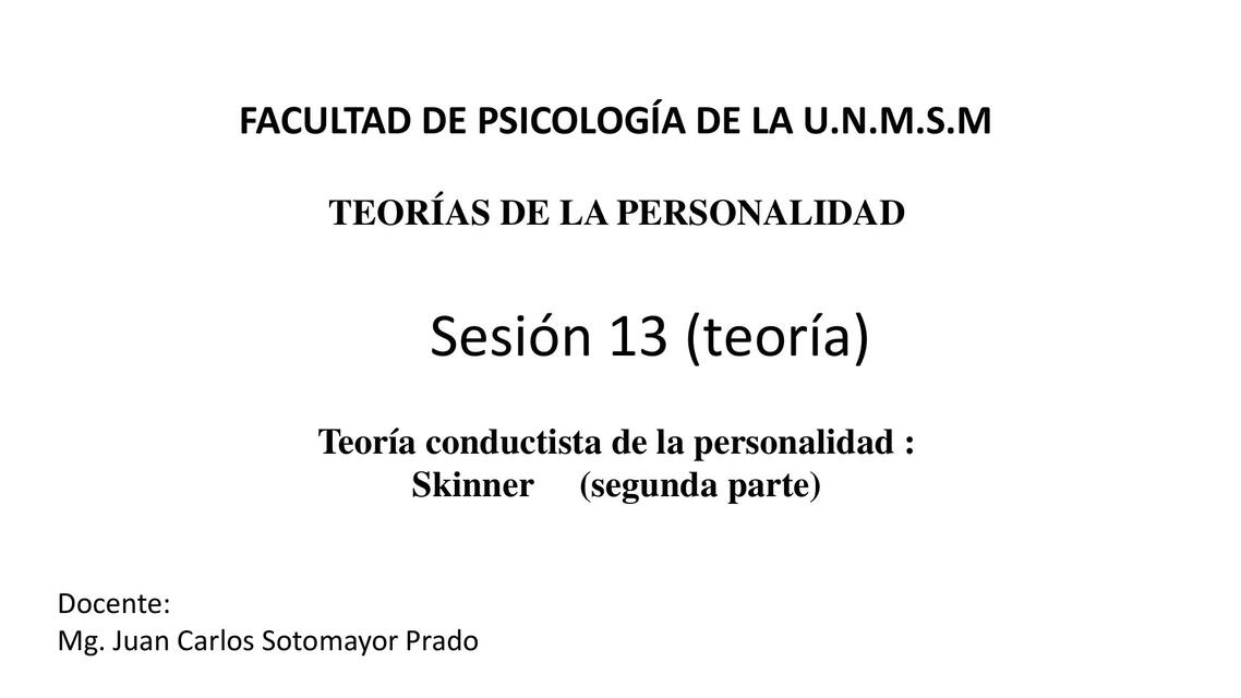 Teoría conductista de la personalidad : Skinner | Daniel Eduardo | uDocz