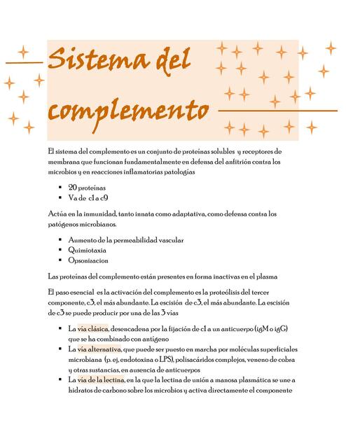 Sistema del complemento | Agustina | uDocz