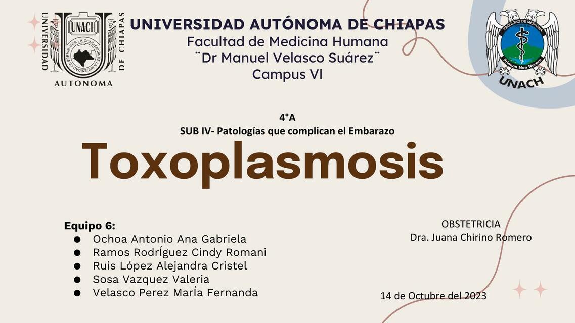 Toxoplasmosis | Ana Gabriela Ochoa Antonio | uDocz