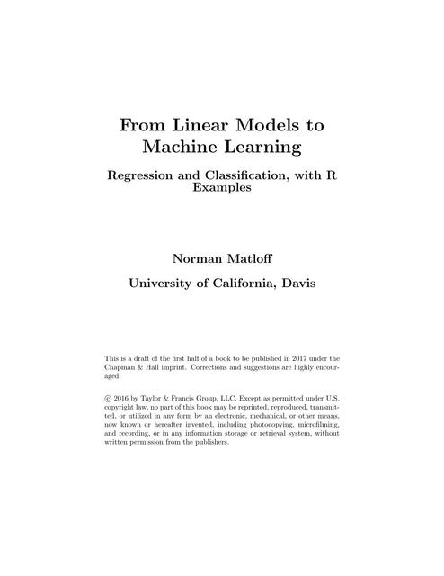 From Linear Models To Machine Learning (Draft) | HackerNews | uDocz