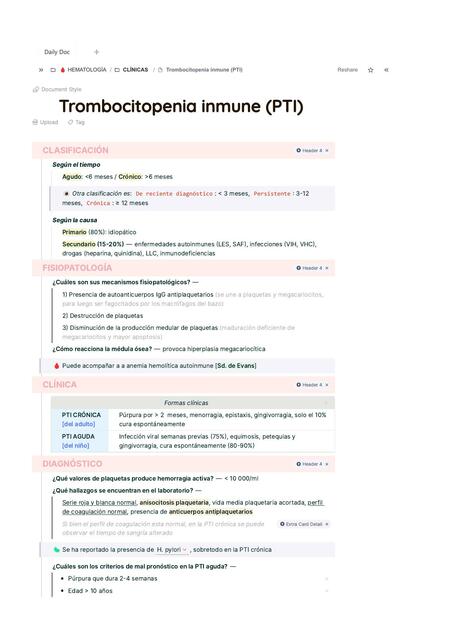 Trombocitopenia inmune PTI | Anaiz Ticona Flores | uDocz