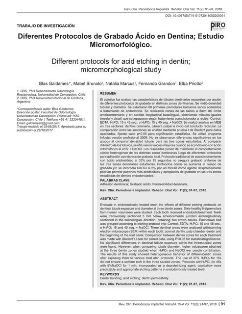 Diferentes protocolos de grabado ácido en dentina | Dentistas del mundo ...