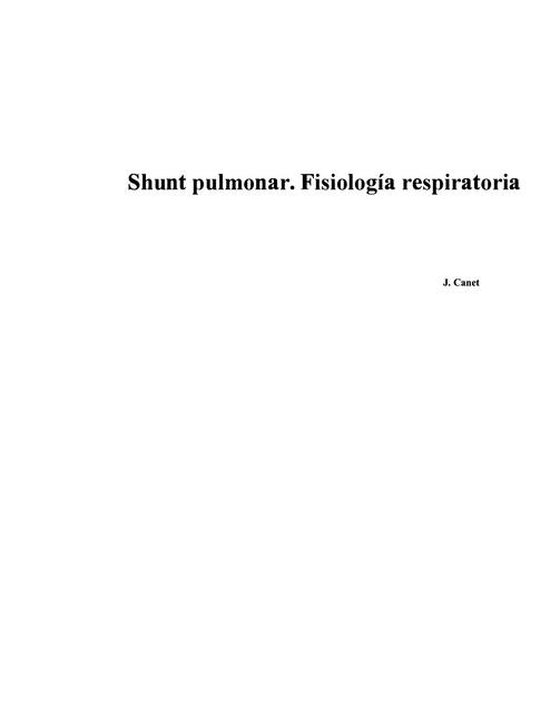 Shunt pulmonar Fisiología respiratoria | Medicina y Farmacia | uDocz