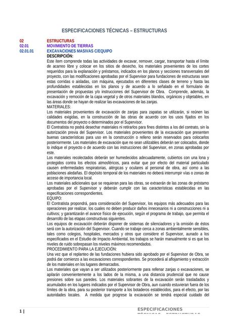 Especificaciones técnicas de estructuras para colegios | Apuntes de ...