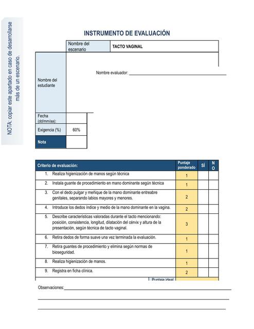 Instrumento de Evaluación | Constanza Zenteno | uDocz