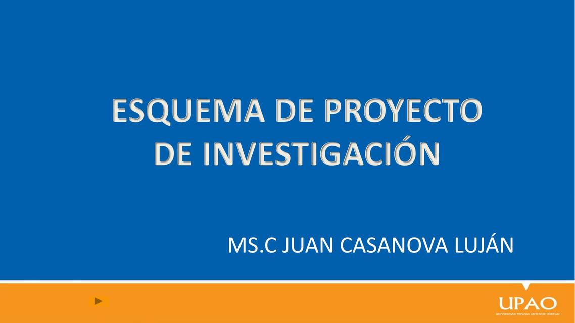Esquema de proyecto de investigación