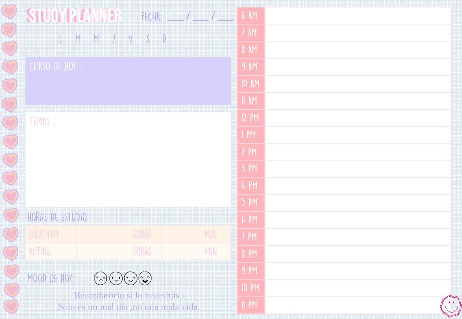 PLANNER DE ESTUDIO | Claudia Herbas | Psicóloga | uDocz