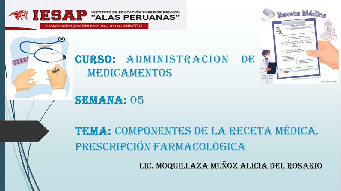 Componentes de la receta médica Prescripción farmacologica | ENFERMERIA ...