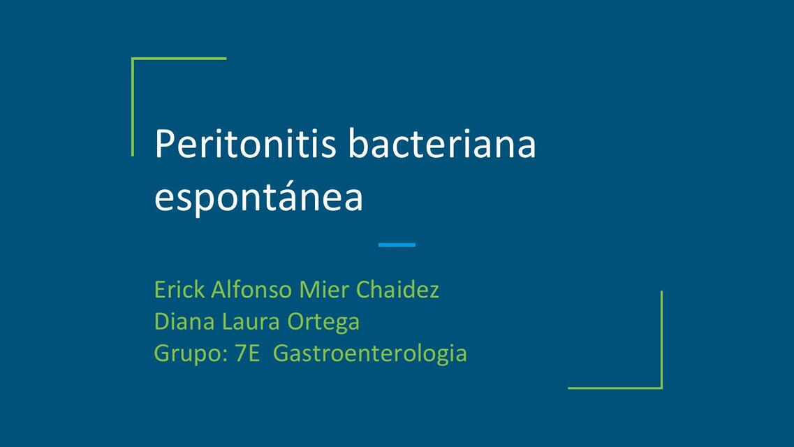 Peritonitis bacteriana espontánea PBE Gastroentero | Diana Laura Ortega ...