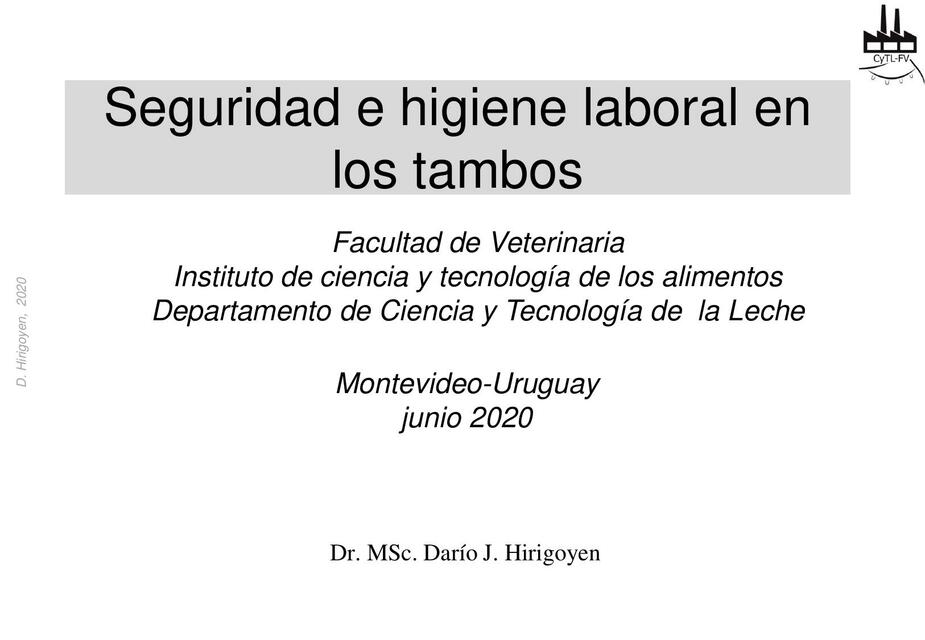 Flashcards de Seguridad e higiene en tambos | Por Dario Hirigoyen | uDocz