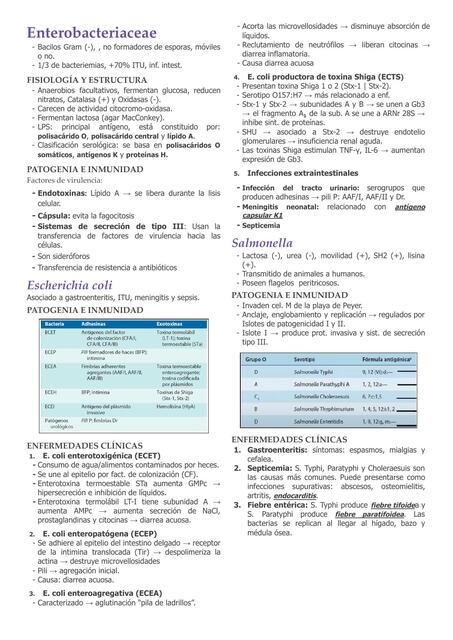 Enterobacteriaceae | Murray Microbiología CAP. 25 | RODRIGO PAUCAR SALINAS | uDocz