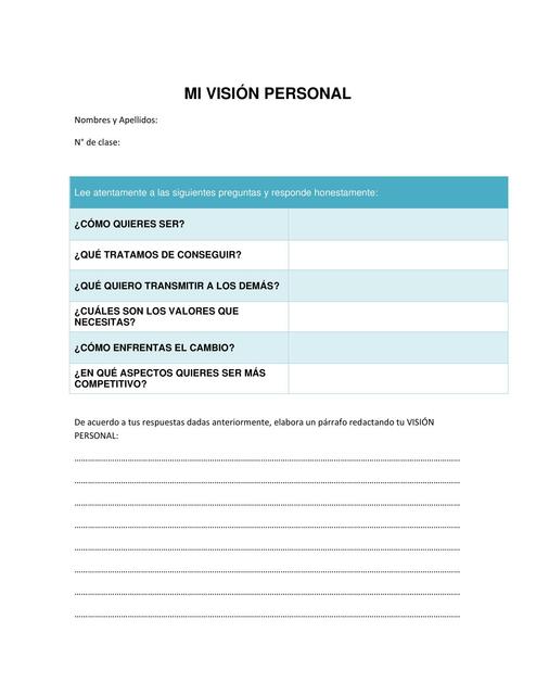 Visión y Misión Personal | Study Ingeniería | uDocz