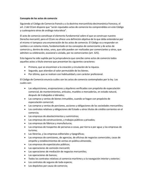 El acto del comercio | Ana Gisela Mercado | uDocz