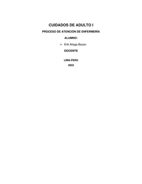 Pae Adulto 1 Ira Hipoalbuminemia Cáncer Nursing Assist4nce Udocz
