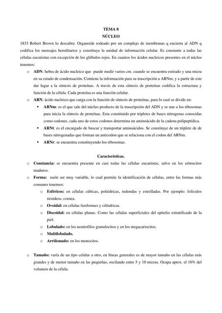 Tema 8 núcleo | Carlos Daniel Cárdenas Santos | uDocz