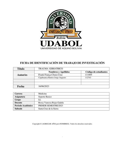 TRAUMA GERIATRICO | Cruz Chura | uDocz