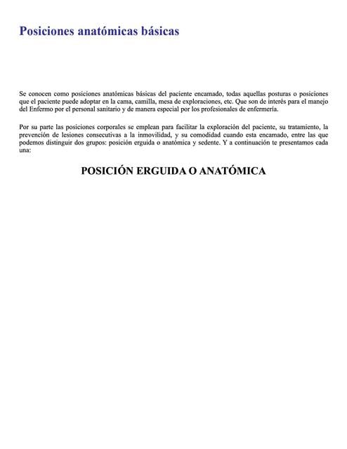Posiciones anatómicas básicas | Medicina y Farmacia | uDocz